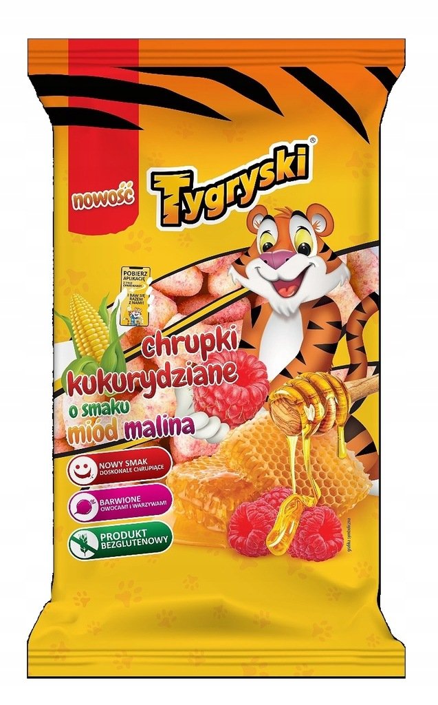 Tygryski Chrupki kukurydziane o smaku miód malina 70 g - TYGRYSKI ...