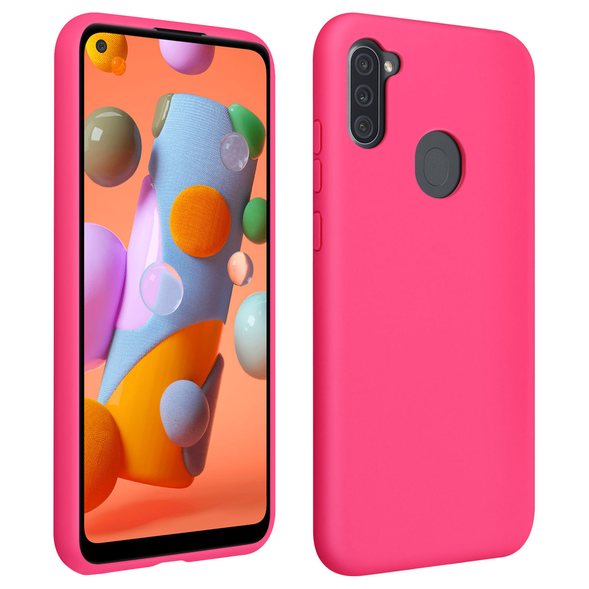 Tylna Obudowa Do Samsunga Galaxy A11 Półsztywna Miękka W Dotyku Kompatybilna Z Qi Różowa ...