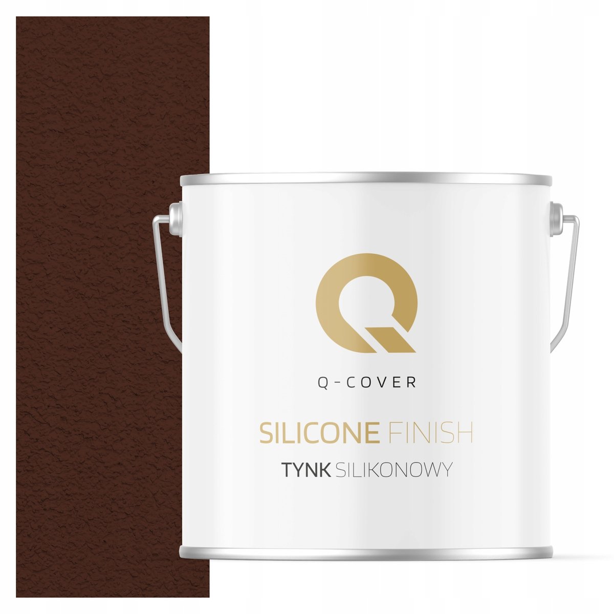 Tynk Silikonowy Elewacyjny Brązowy Ciepły Ral 8016 7Kg Granulacja 2.0Mm ...