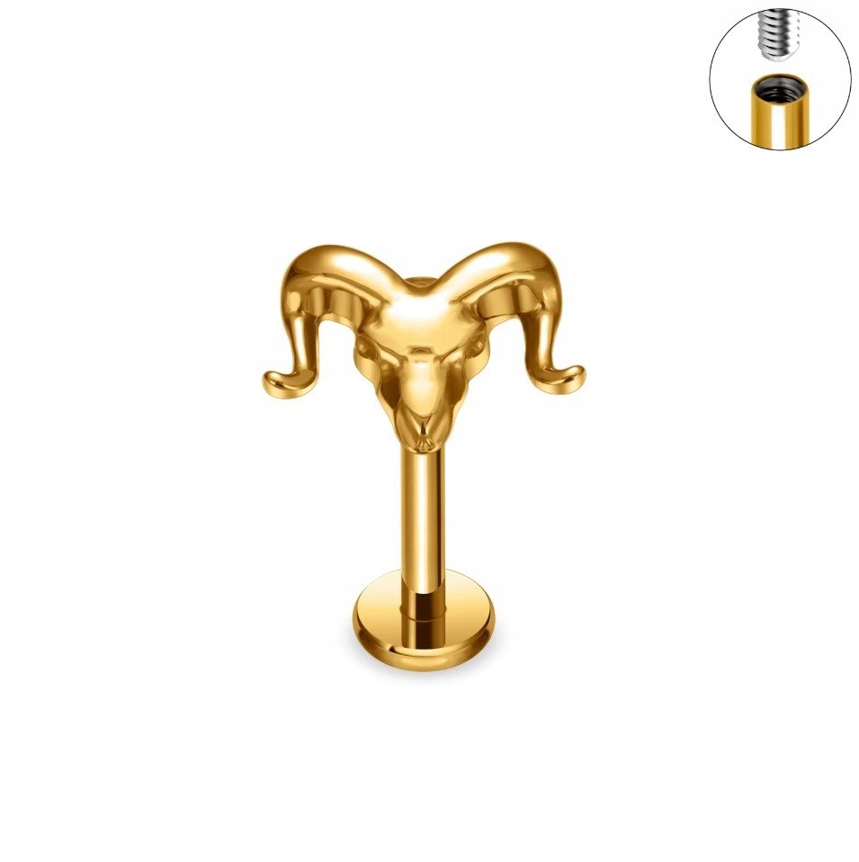 Tytanowy Kolczyk Labret PIERCING Baran Aries HELIX Lobe 1,2/8 - EMIGMAT ...