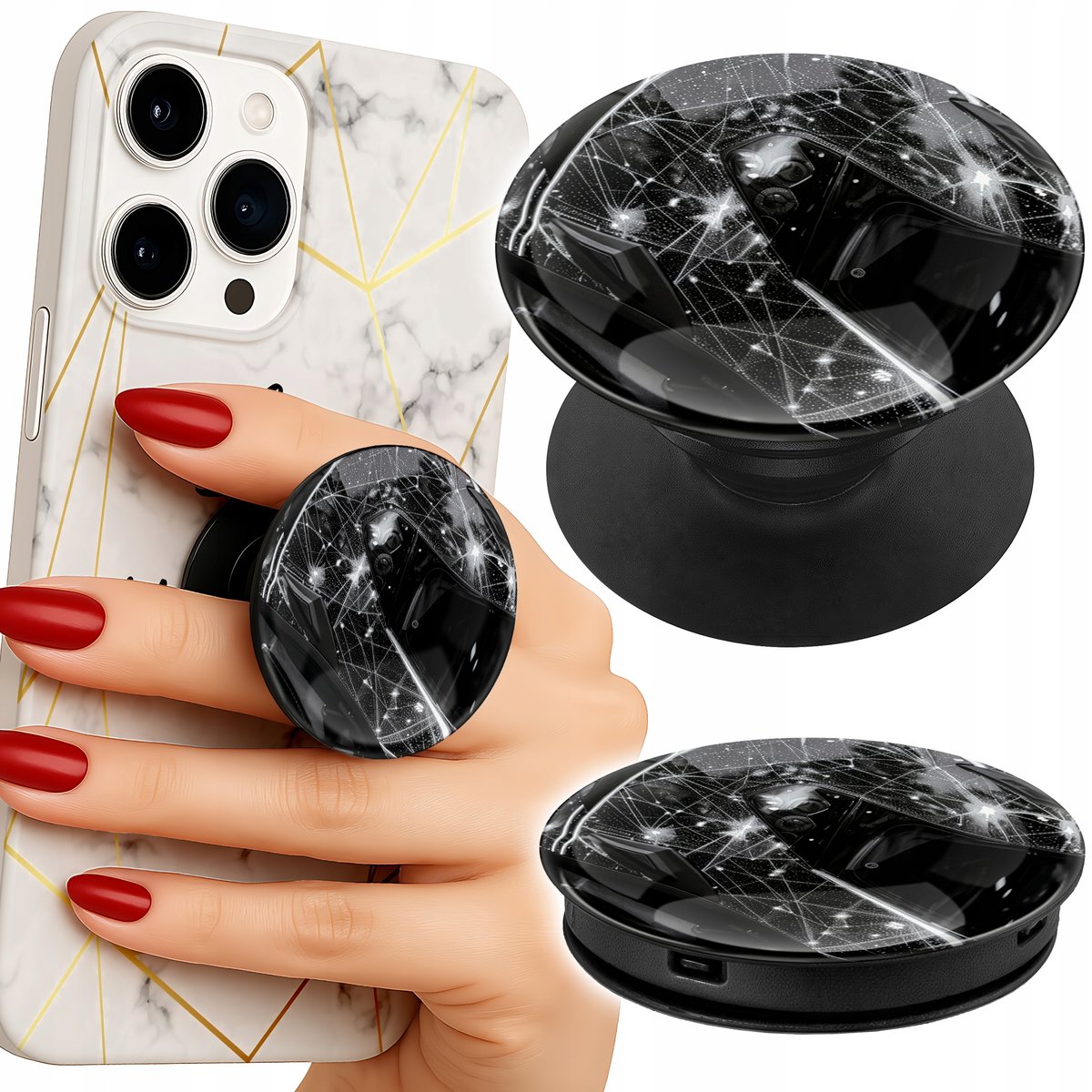 Uchwyt do telefonu Popsocket na palce/stojak FAN MOTOCYKL KASK ...