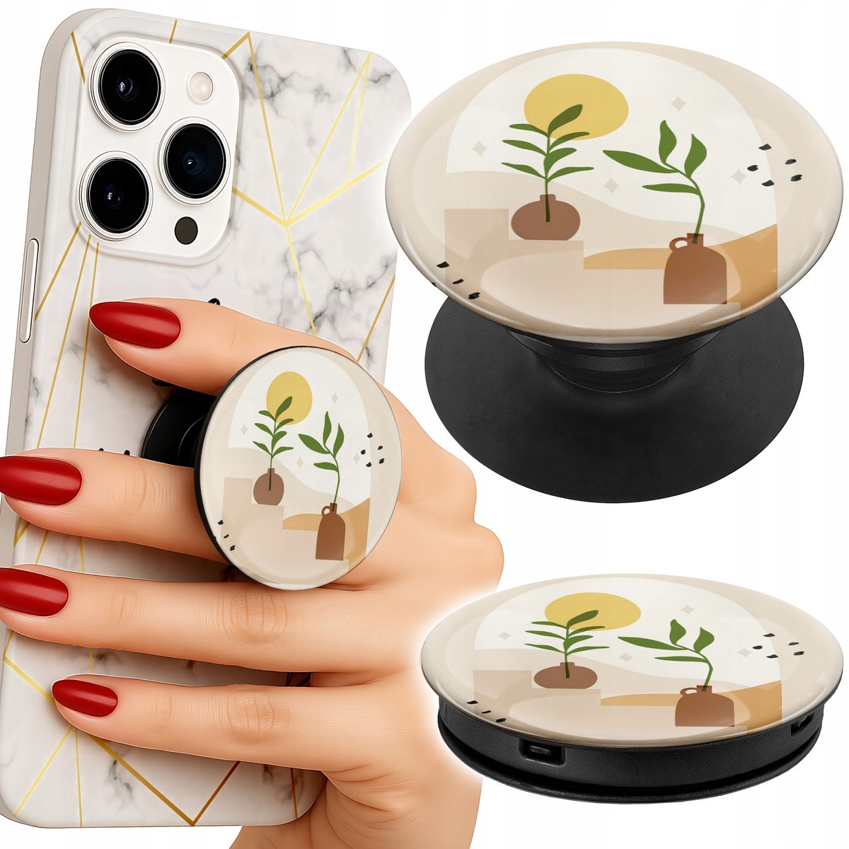 Uchwyt do telefonu Popsocket na palce/stojak KWIATY ROŚLINY W DONICZCE - WORLD CASE | Sklep ...