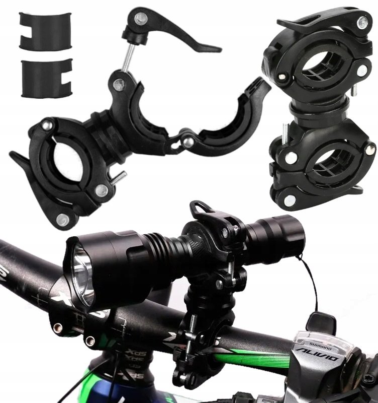 Uchwyt mocowanie pompki latarki do roweru 360 uniwersalne rowerowe ...