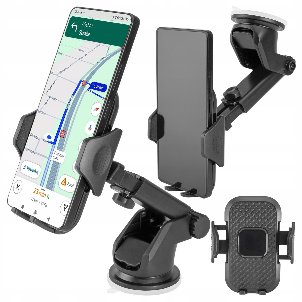 Uchwyt Na Telefon Do Samochodu Na Szybe Kokpit Deske Samochodowy Do ...