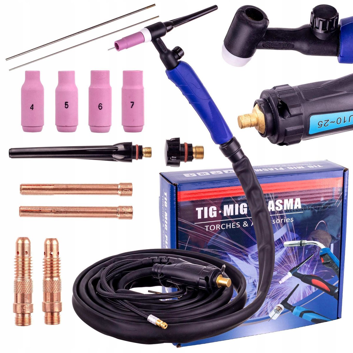 Uchwyt Spawalniczy TIG LIFT FLEX 4m Zaworek Giętki Palnik Wtyk 9mm ...