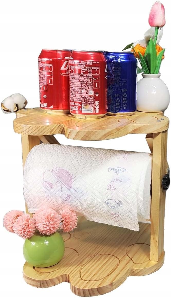 Uchwyt stojak drewniany na ręcznik papierowy kuchenny w kształcie łapy ...