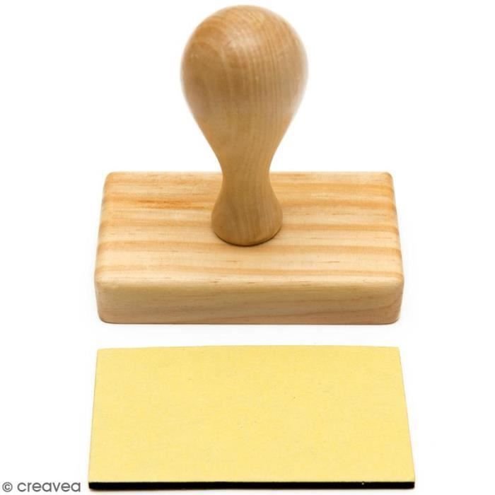 Uchwyt tamponowy drewno - Podstawa prostokątna 8 x 4,3 cm Uchwyt / Podstawa z drewna Paper ...