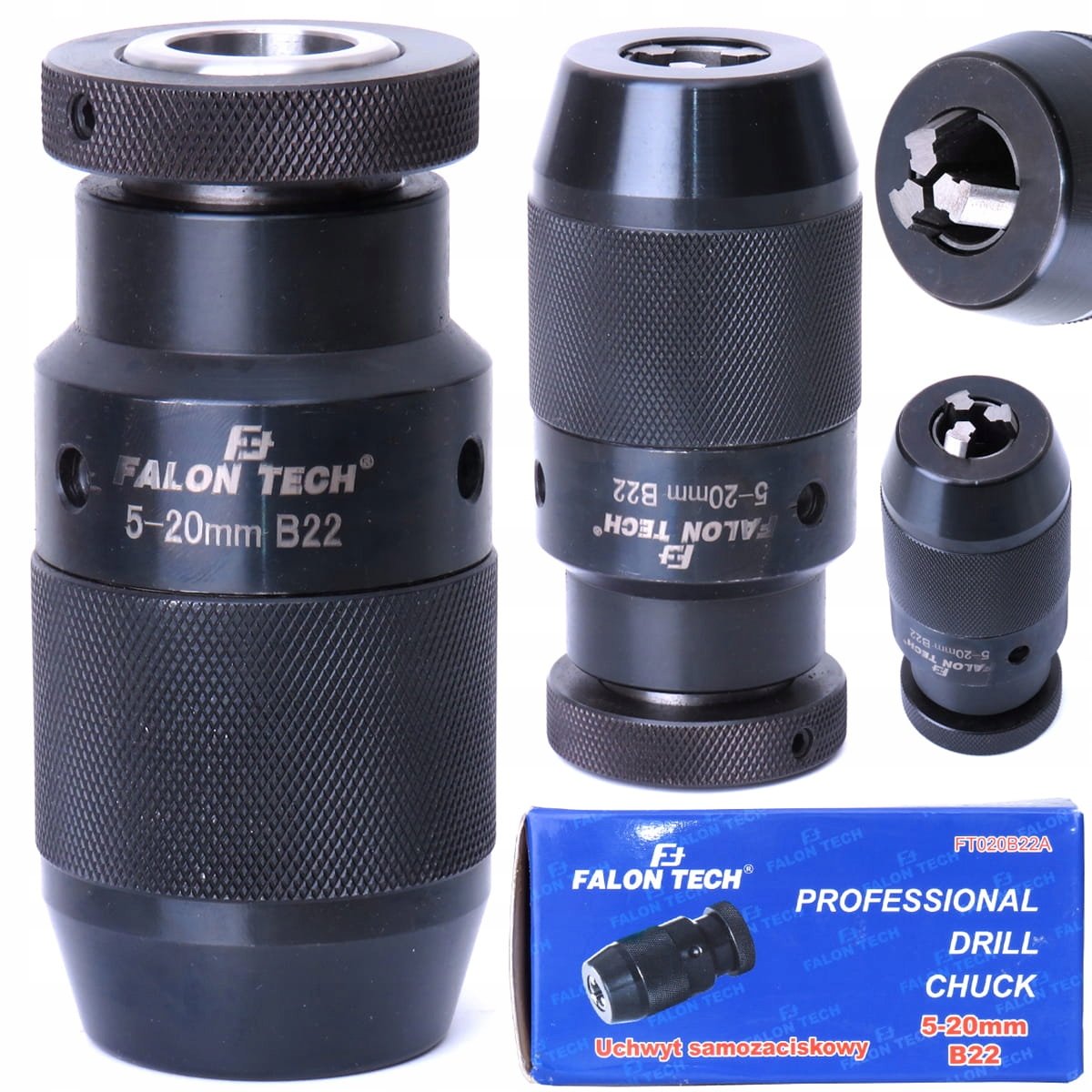 Uchwyt Wiertarski 5-20Mm Do Wiertarki B22 Głowica Morsa Samozaciskowy Falon - Falon-Tech | Sklep ...