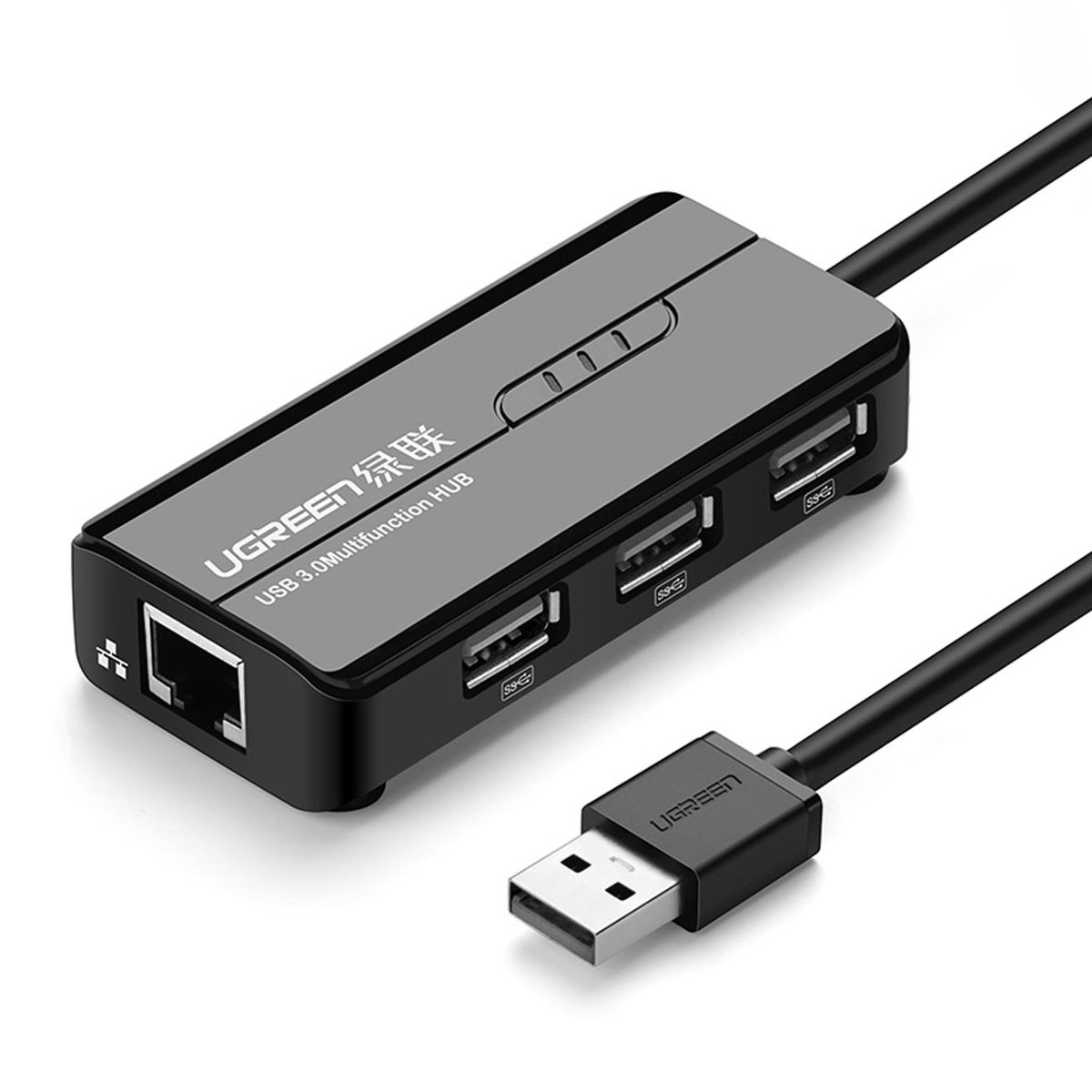 Ugreen adapter sieciowy 20264 RJ45 / USB-A 10/100Mbps HUB 3x USB-A 2.0 ...