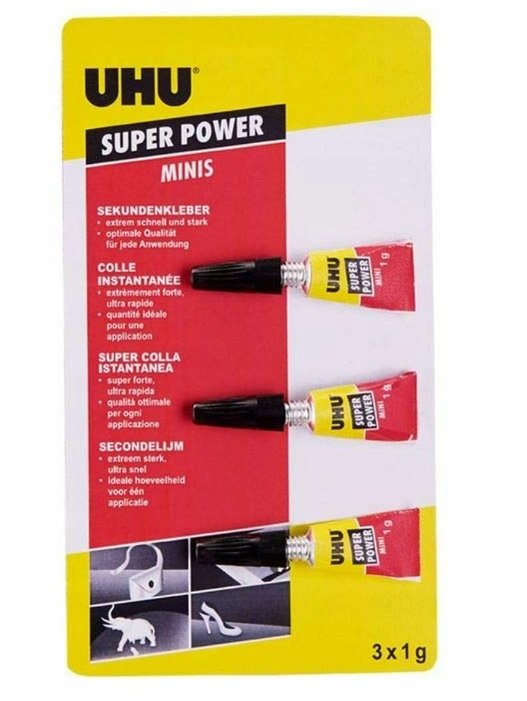 UHU Super Power Minis Klej mocny uniwersalny 3x1g - UHU | Sklep EMPIK.COM