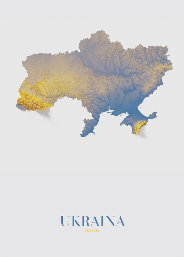 Ukraina, mapa - plakat 61x91,5 cm - Galeria Plakatu | Sklep EMPIK.COM
