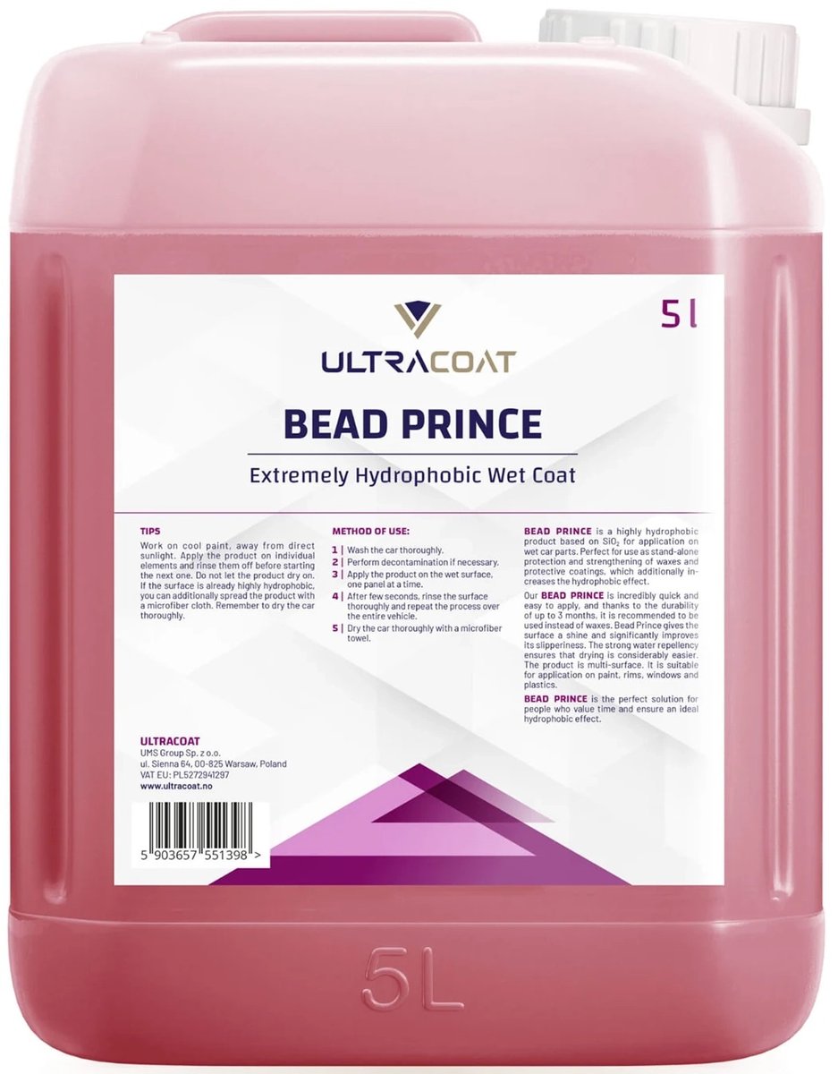 Ultracoat Bead Prince 5L - powłoka ochronna do stosowania na mokry ...