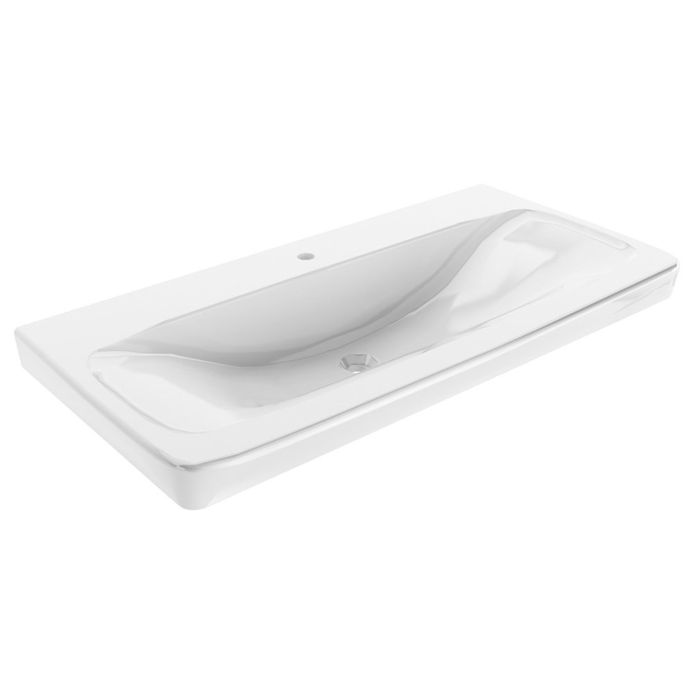 Umywalka ceramiczna 88,3 cm Milano Fackelmann 84200 - Fackelmann | Sklep EMPIK.COM