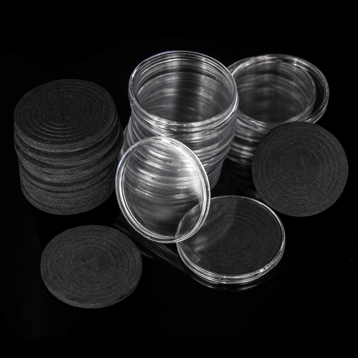 Uncle Paul 20 zestawów 46 mm kapsułek na monety w 6 rozmiarach (20/25 ...