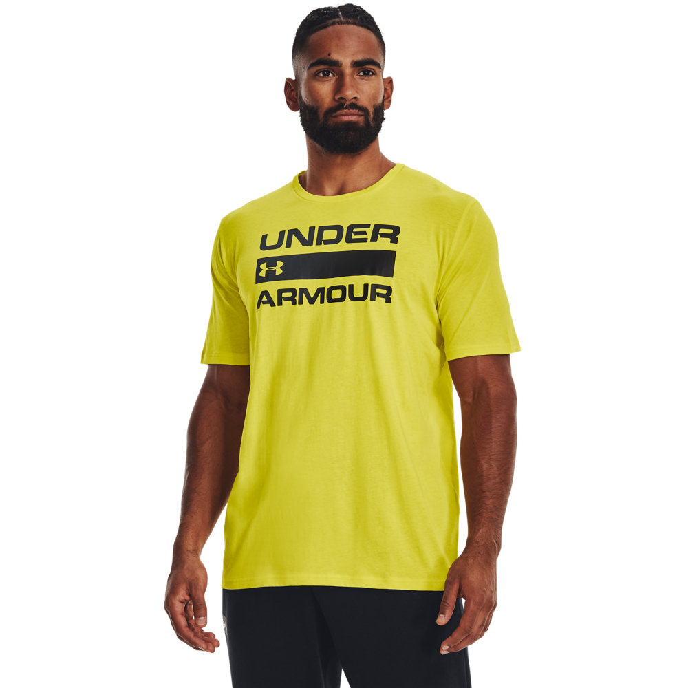 Under Armour Koszulka Sportowa Męska Team Issue Wordmark Ss 1329582 799 Żółta Rozmiar Xl