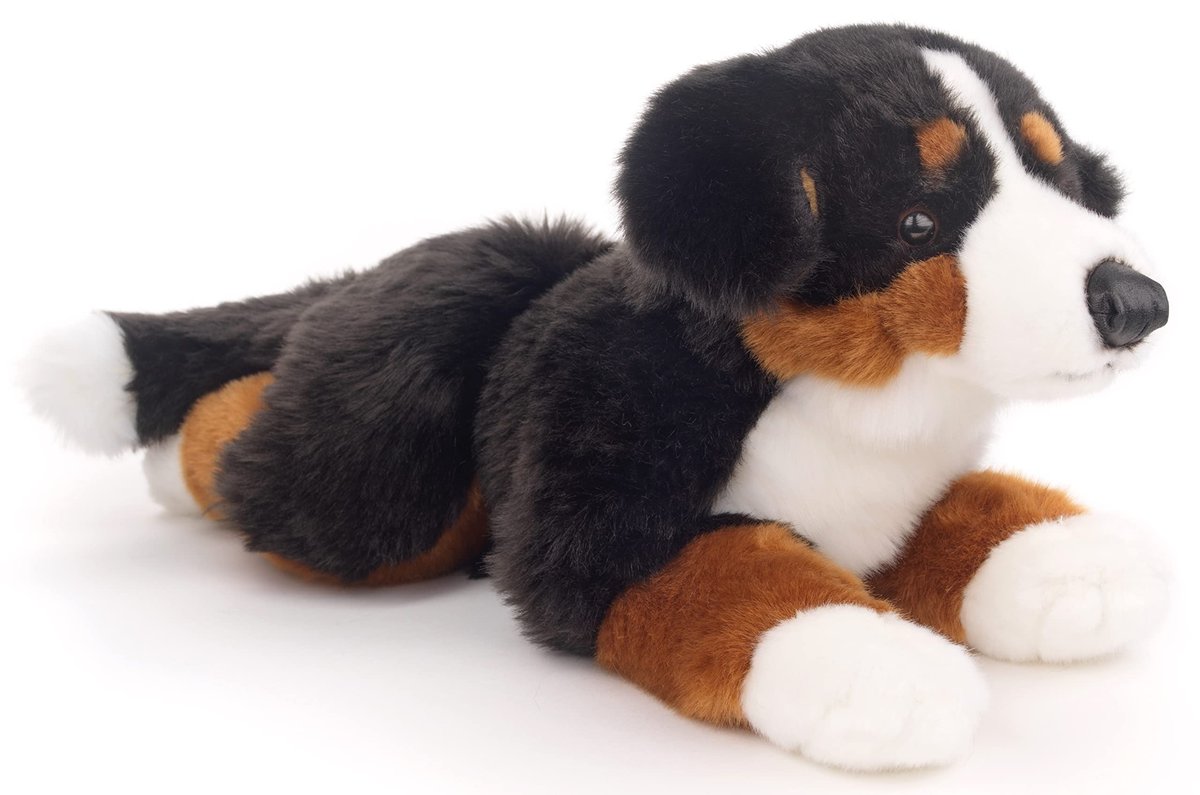 Uni-Toys - Leżący pies zmysłowy - 42 cm (długość) - pies, zwierzę ...