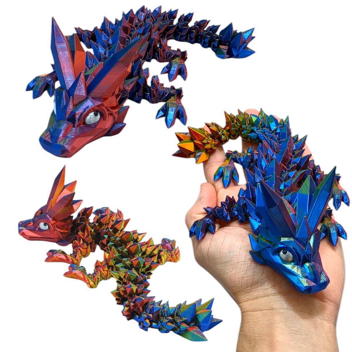 Unikatowy, Kryształowy Smok Baby Midi, 25cm, Figurka Przegubowa - Inna ...