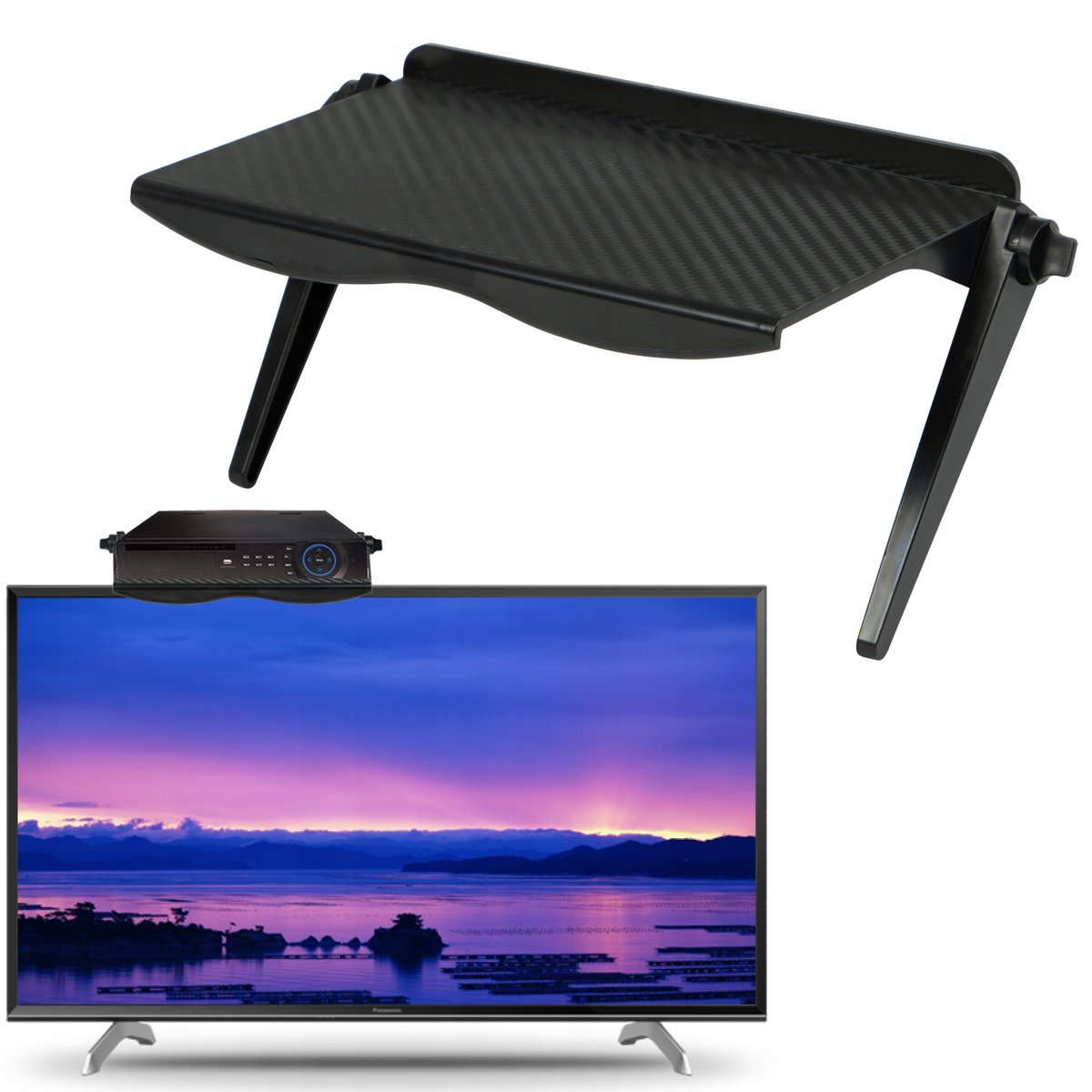 UNIWERSALNA PÓŁKA NAKŁADANA NA TV TELEWIZOR MONITOR NA DEKODER SMART ...