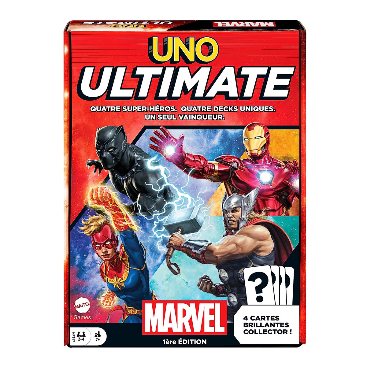 UNO Ultimate Marvel - gra karciana, wzór superbohatera, kapitan Marvel ...