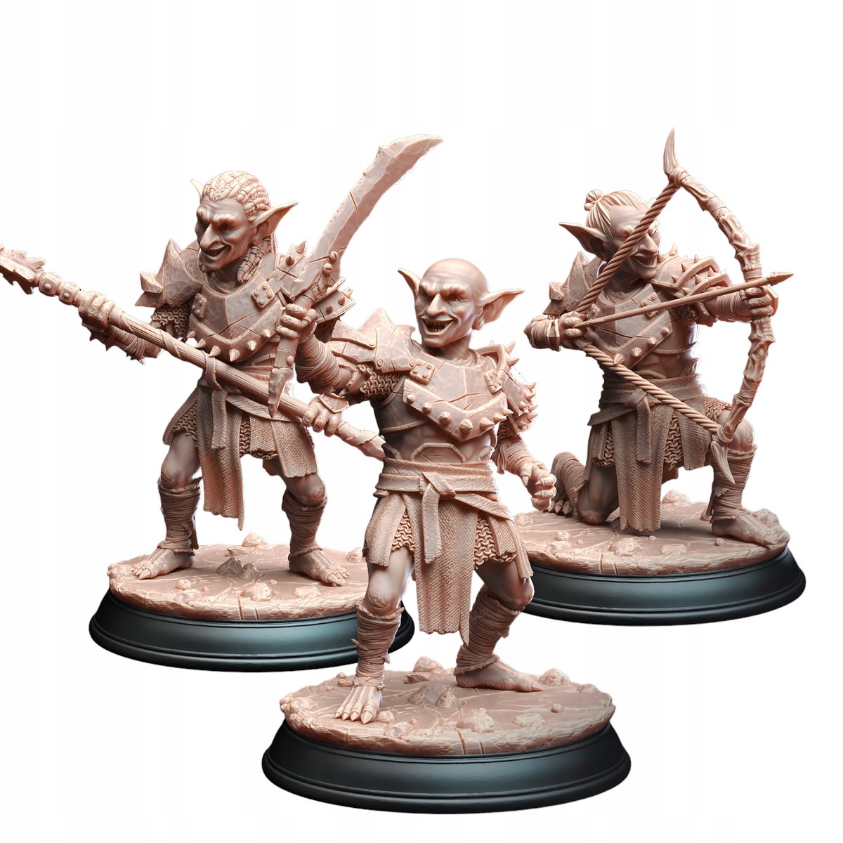 Urkadu 3 Gobliny Wojownicy Figurka 12k + Podstawa do DND D&D druk 3D ...