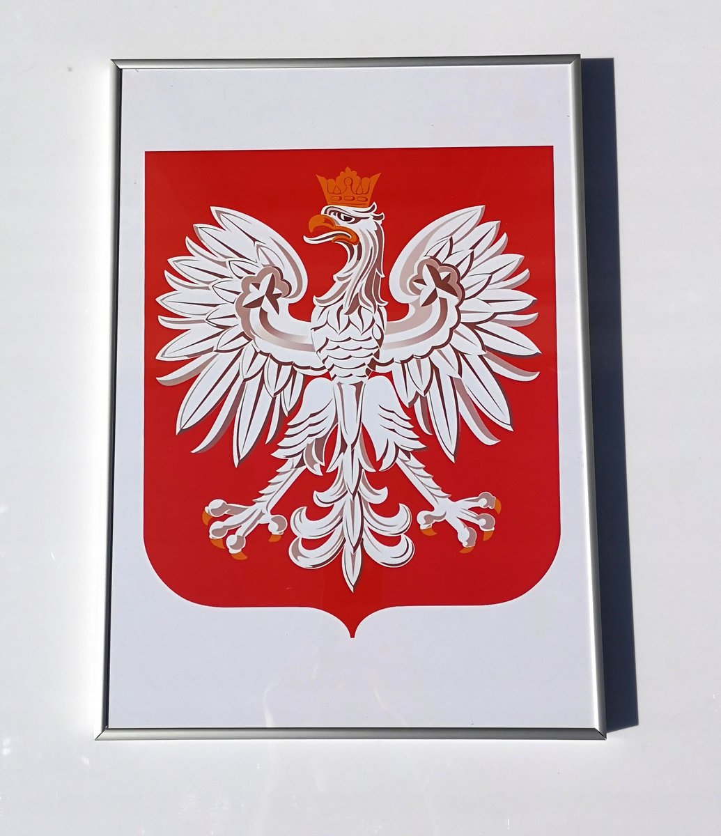 Urzędowe godło Polski w ramie aluminiowej 30x40 cm - Rynek Szyldów ...