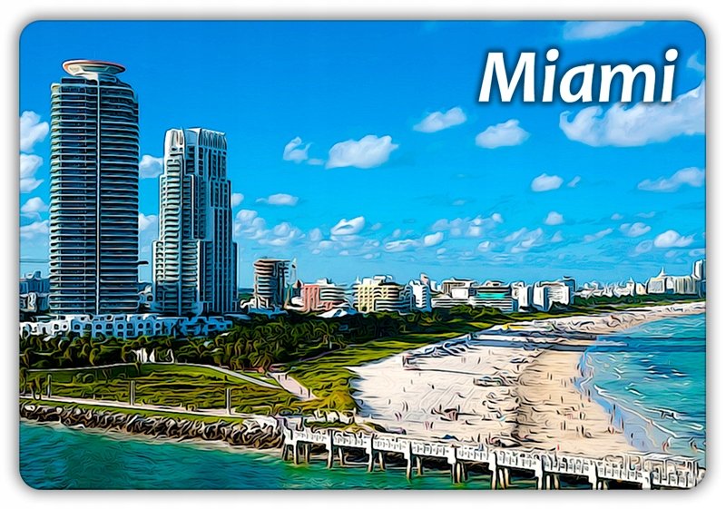 USA - Miami - Plaża - Floryda - North Beach - Magnes na lodówkę ...