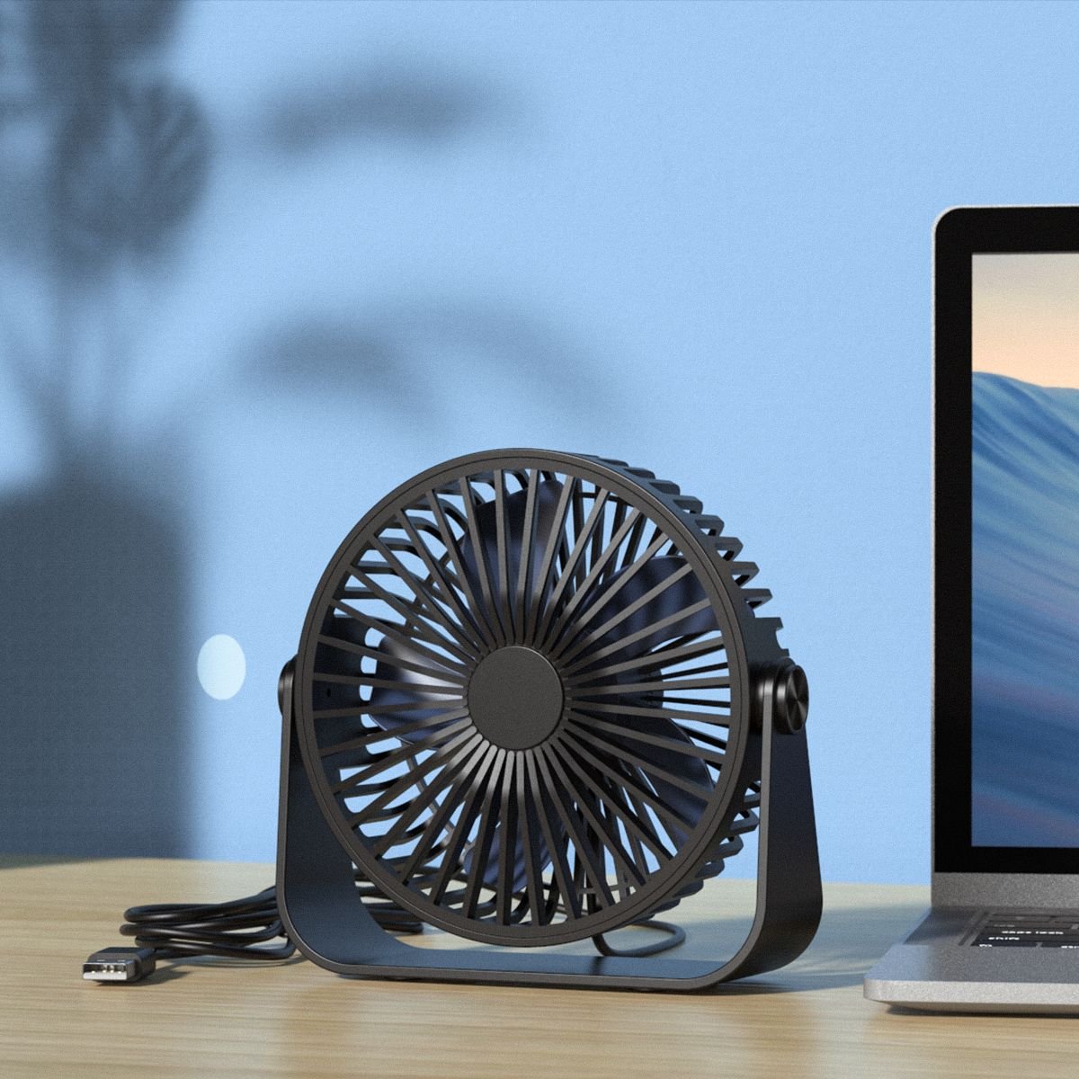 USB Desk Fans 5 Inches Portable Table Fans 360° Head Rotation Small ...