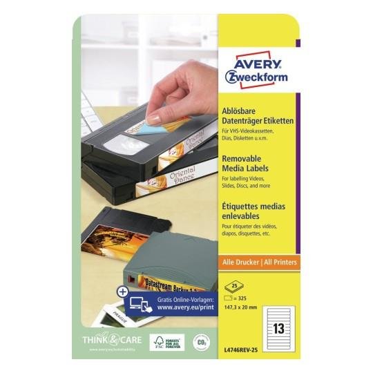 Usuwalne etykiety Avery 25xA4 147,3x20mm białe - Avery Zweckform ...