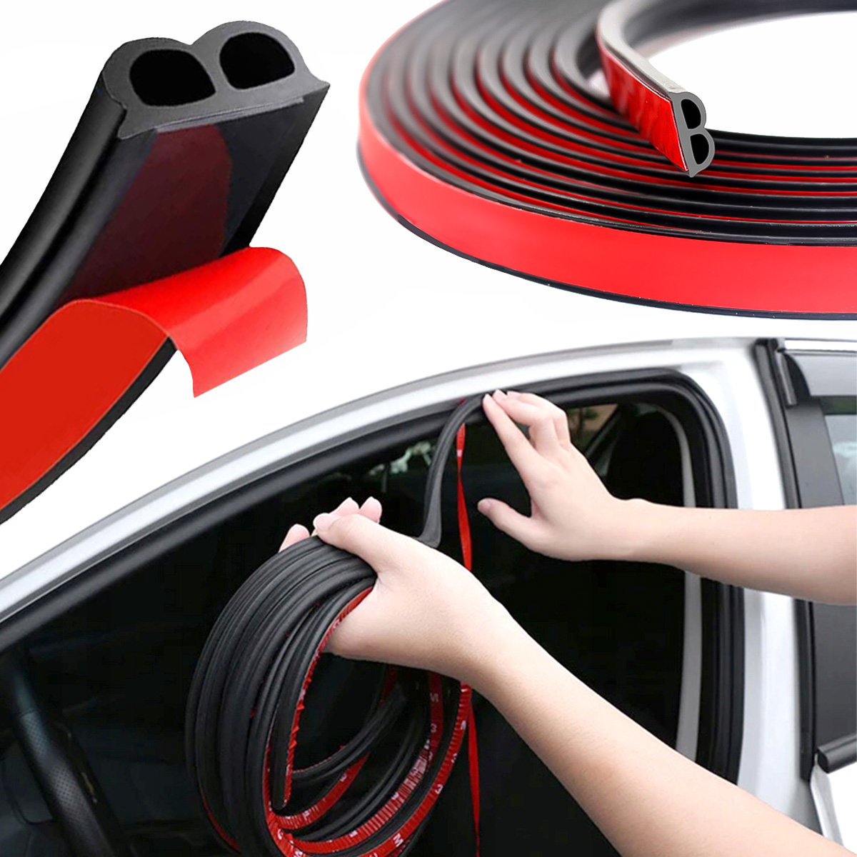 Uszczelka TAŚMA USZCZELNIAJĄCA samoprzylepna do drzwi samochodu TYP B ...