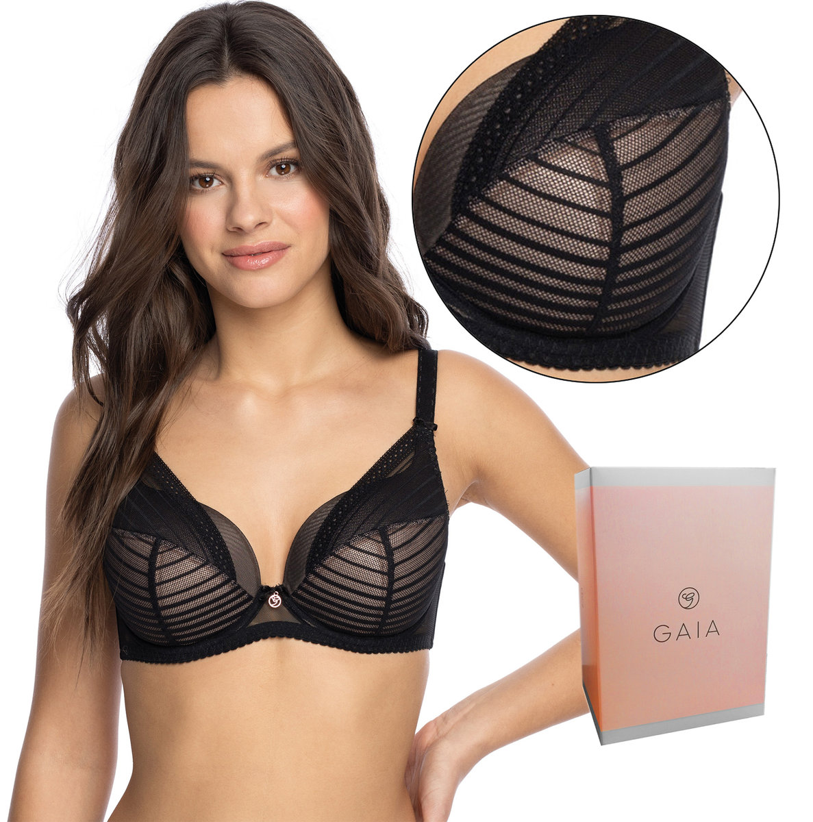 Usztywniany Biustonosz Gaia 1137 Nyks Czarny, 95C - GAIA | Moda Sklep EMPIK.COM