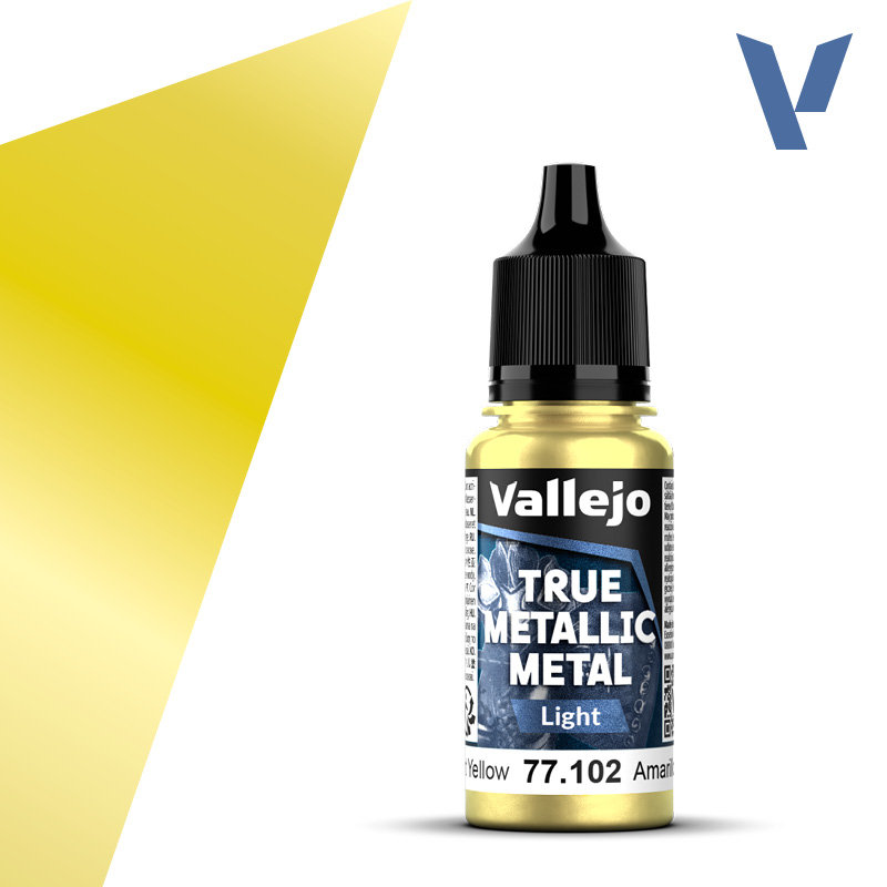 Vallejo: 77.102 - True Metallic Metal - Light - Radiant Yellow (18 ml ...
