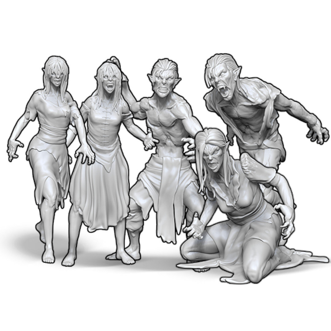 Vampire Spawn / Wampirzy Pomiot - zestaw 5 figurek do RPG D&D skala ...