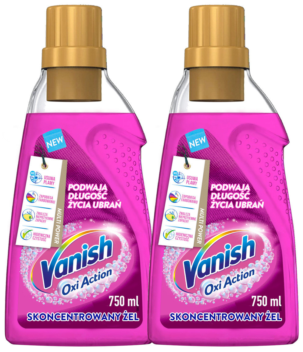 Vanish Oxi Action skoncentrowany żel do kolorowych tkanin 2 x 750 ml ...