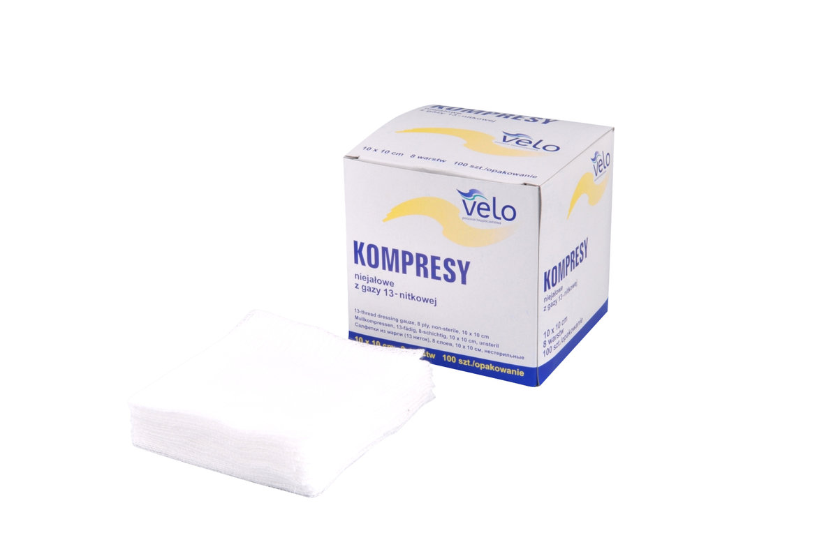 VELO Kompres gazowy niesterylny-17N 8W 5cm x 5cm x 100szt Kompres ...