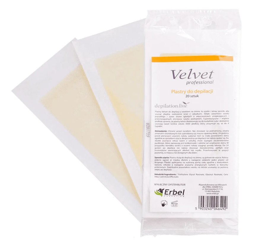 Velvet, Plastry z woskiem do depilacji, 20 szt. | Sklep EMPIK.COM