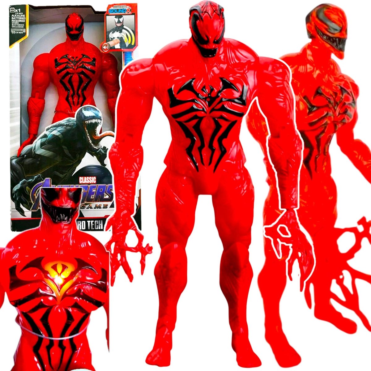 VENOM DUŻA INTERAKTYWNA RUCHOMA FIGURKA DŹWIĘK 30CM RUSZA SIĘ AVENGERS ...