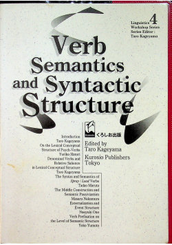 Verb Semantics and Syntactic Structure - Opracowanie zbiorowe | Książka w Empik