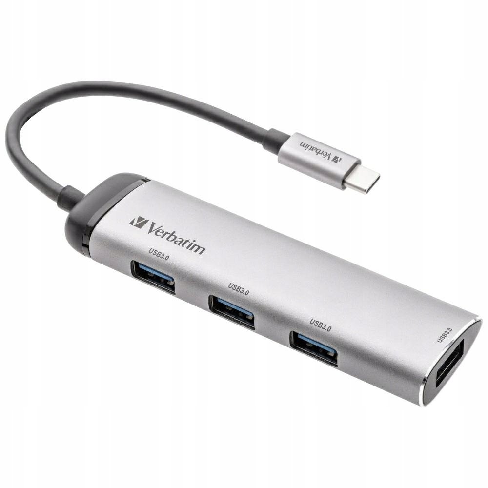 Verbatim Adapter Hub USB-C - 4xUSB-A 3.2 aluminiowy/aluminum 49147 ...