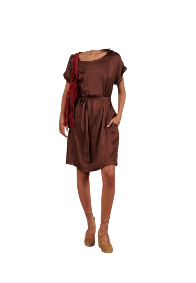 Vestito midi mezza manica Donna MOKIB con cintura - Inna marka | Moda ...