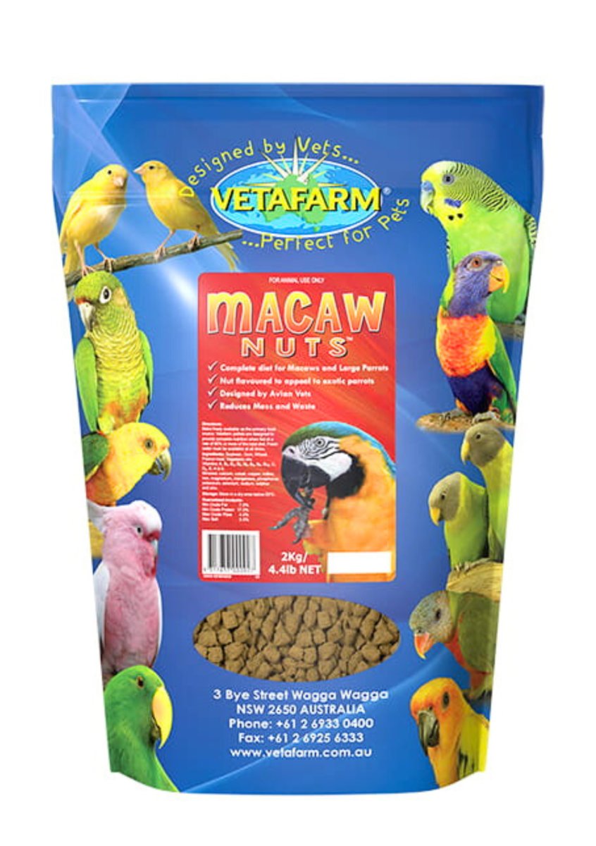 VETAFARM- MACAW NUTS - Całoroczny ORZECHOWY granulat dla AR i innych ...
