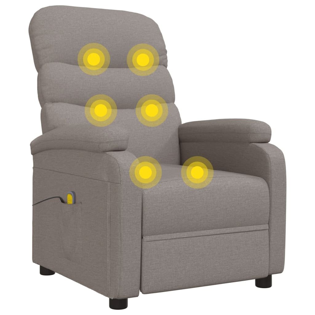 vidaXL Fotel masujący, taupe, tkanina - vidaXL | Sport Sklep EMPIK.COM