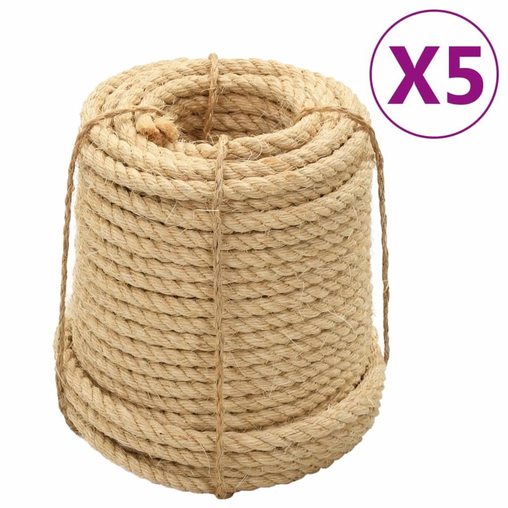 vidaXL Liny sizalowe, 5 szt., 14 mm, 100 m - vidaXL | Sklep EMPIK.COM
