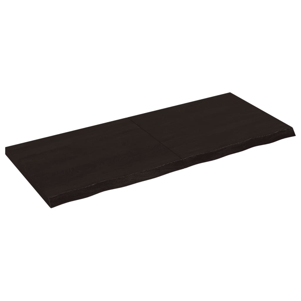 vidaXL Półka, ciemnobrązowa, 120x50x(2-4) cm, wykończone drewno dębowe ...