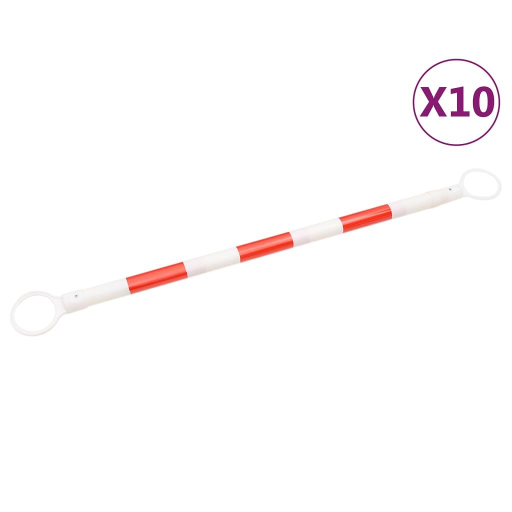 vidaXL Rozsuwane barierki na pachołki drogowe, 10 szt., ABS, 116-197cm ...