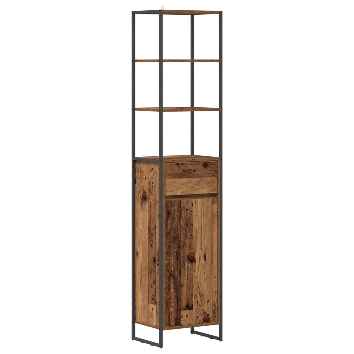 vidaXL Szafka Łazienkowa z szufladą Stare drewno 40 x 30 x 180 cm ...