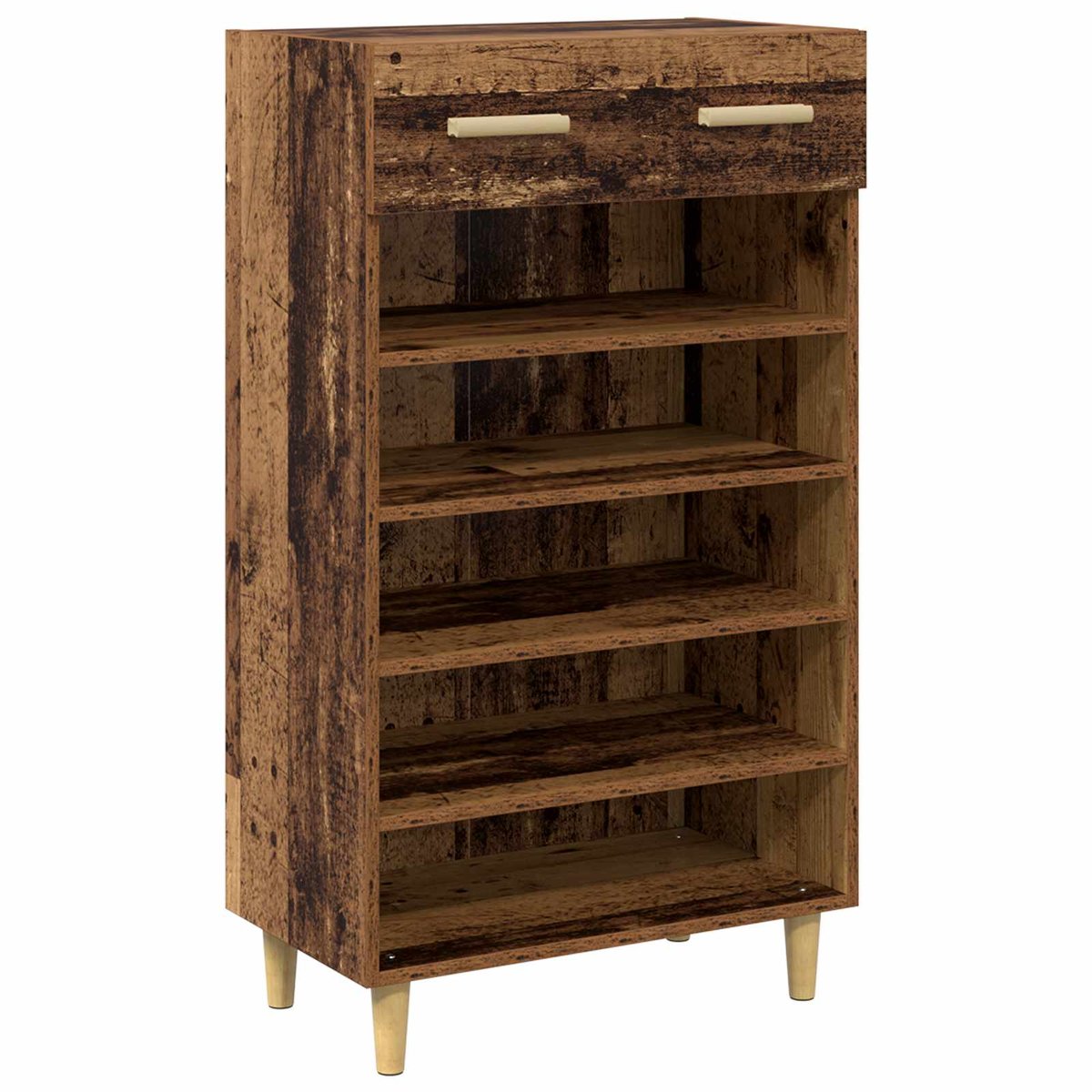 vidaXL Szafka na buty z szufladą z półką Stare drewno 60 x 35 x 105 cm ...
