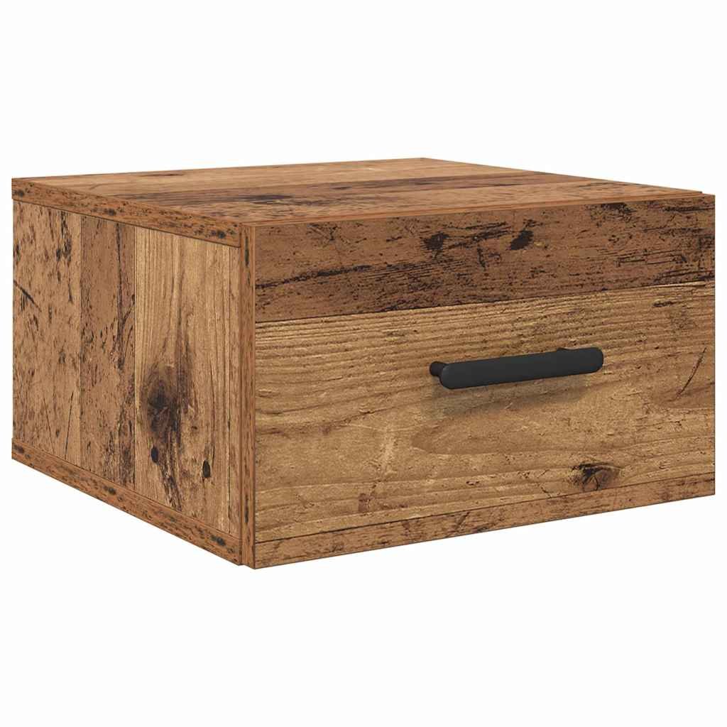 vidaXL Szafka Nocna Montowane na ścianie Stare drewno 35 x 35 x 20 cm ...