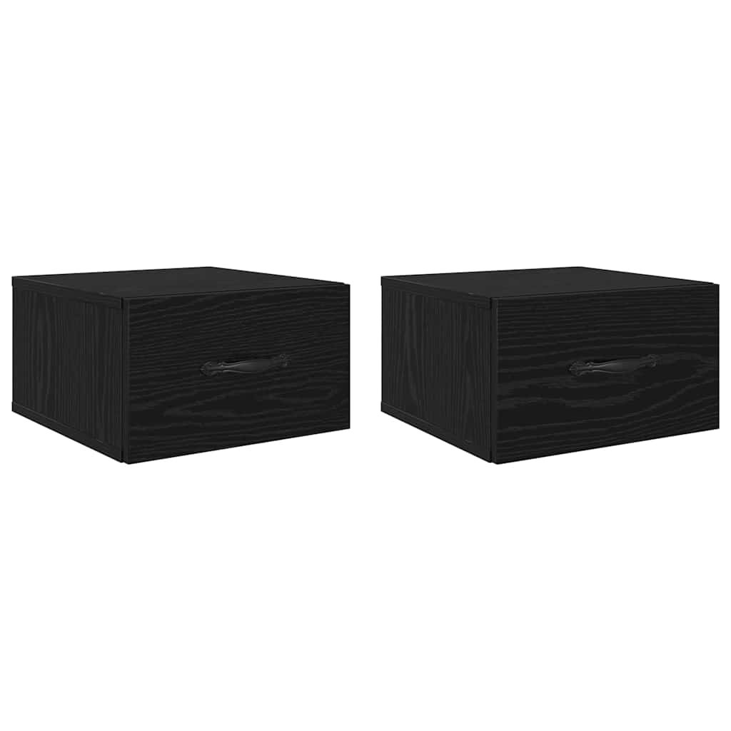 vidaXL Szafka Nocna z szufladą 2 pcs Czarny dąb 35 x 35 x 20 cm ...
