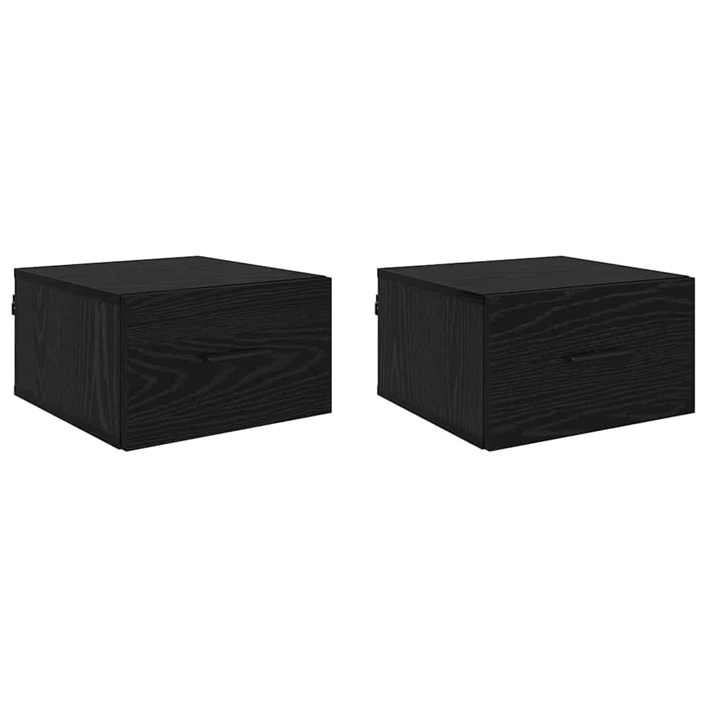 vidaXL Szafka Nocna z szufladą 2 pcs Czarny dąb 35 x 35 x 20 cm ...
