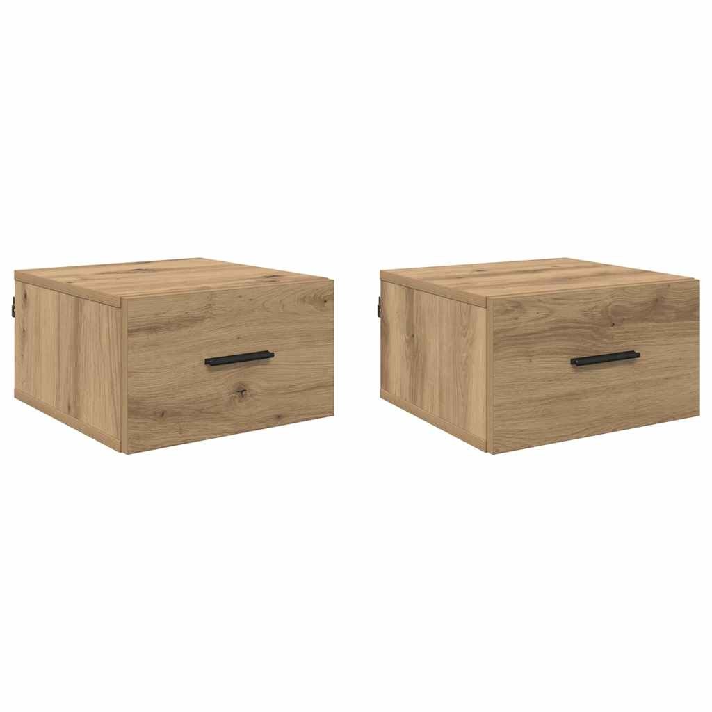 vidaXL Szafka Nocna z szufladą 2 pcs dąb artisan 35 x 35 x 20 cm ...